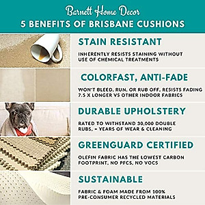 Barnett Home Decor Brisbane Camel Tweed Upholstery Chair Pads with Ties - Latex Foam Fill, Reversible - Made in USA (Tan/XL)