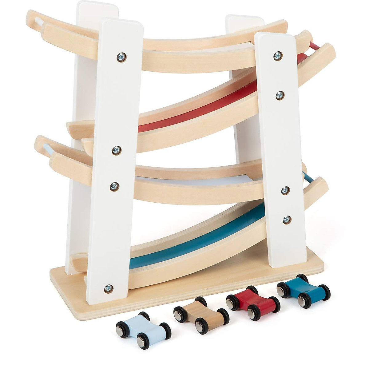 small foot wooden toys Car Ramp Racing Playset Designed for Children Aged 18+ Months, Multi