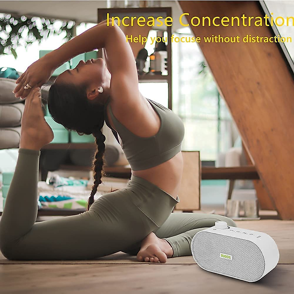 Bubos White Noise Machine, Sound Machine for Sleeping & Relaxing, 26 Non-Looping HiFi Smooth Sounds, 3 Auto-Off Timer, Portable, Sleep Therapy for Home, Office, Baby, Kid,Pets, USB or AC Powered