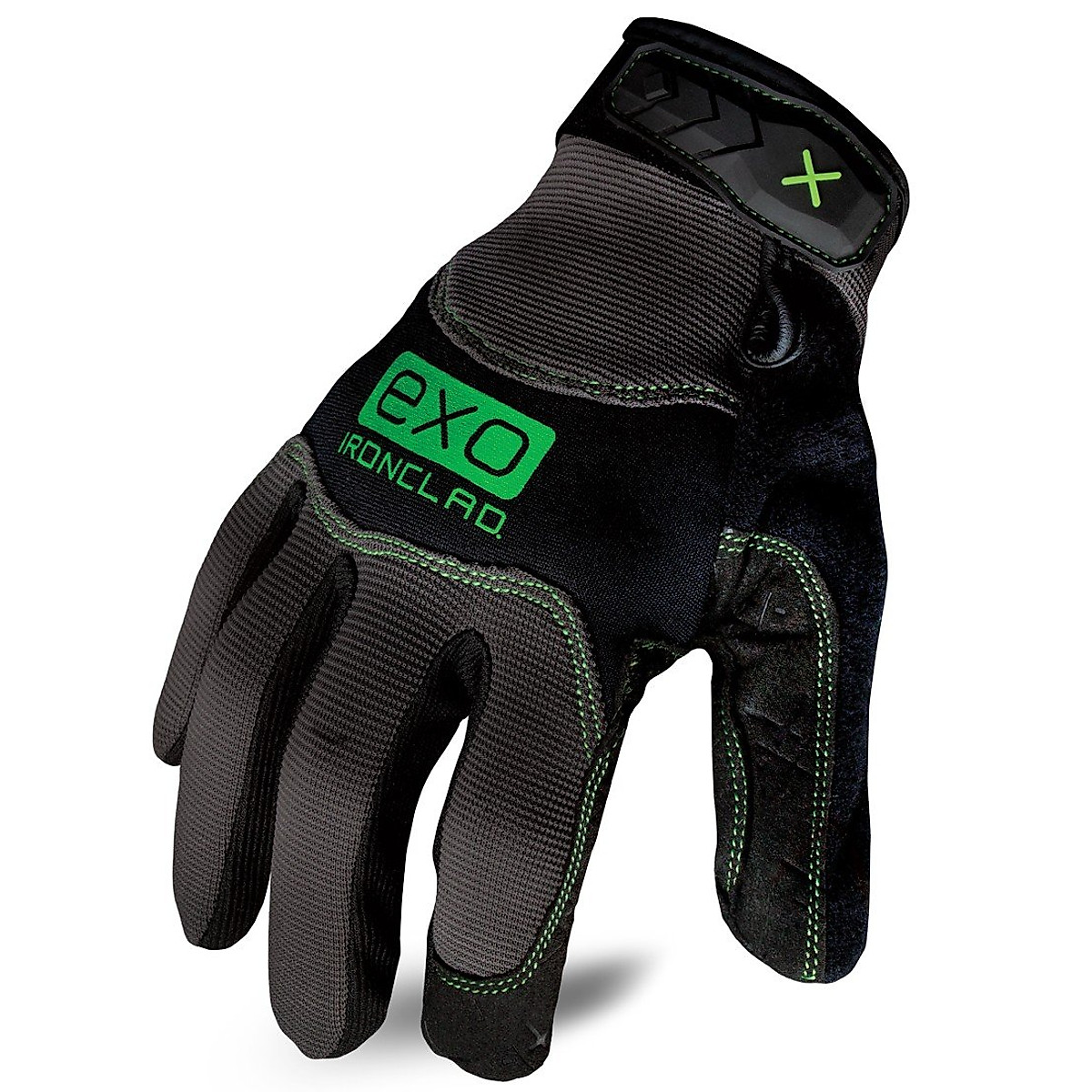 Ironclad EXO Pro Water Resistant; Work Gloves, (1 Pair), EXO2-MWR-03-M, Black/Grey