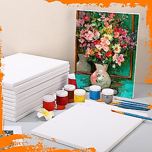 Fulmoon 45 Pcs Stretched Canvas Multi Pack for Painting, 5 x 7", 8 x 10", 11 x 14" (15 of Each), Cotton White Blank Canvas Boards for Kids Art Supplies Panels for Oil Acrylic Watercolor Paint