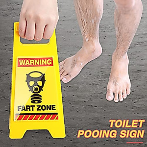 4 Pcs Poop in Progress Novelty Toilet Humour Warning Sign Toilet Occupied Funny Caution Sign Hilarious Secret Santa Gift for Bathroom Poop Sign for Restroom Office Decorations Hilarious Christmas