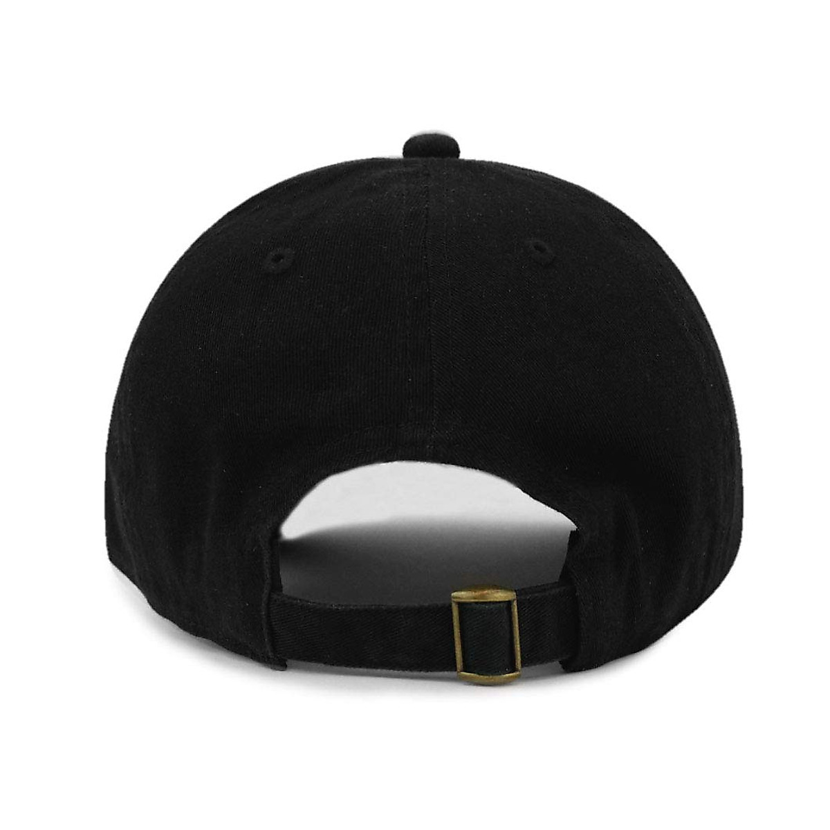 The Hat Depot Women Men Blank Washed Low Profile Cotton and Denim Baseball Cap Hat (Solid Black)