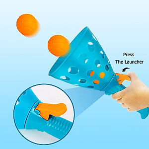 punkdog Pop and Catch Ball Game with 24 Balls and 4 Catch Launcher Baskets - Outdoor Indoor Game Activities, Easter Basket Stuffers Gifts Beach Sport Summer Beach Toys for Kids Ages 4 5 6 7 8 10 12+