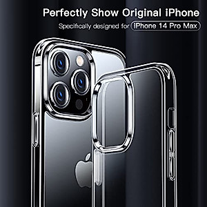 Alphex Beyond Clear for iPhone 14 Pro Max Case [Never Yellowing][Look as Caseless] 10FT Military Grade Protective Soft Glossy Bumper Matte Slim Women Men Phone Cover 6.7 inch, Matte Clear