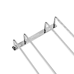 Dianoo Wine Glass Rack Under Cabinet Hanging Wire Stemware Rack Holder With Screws Chrome Finish 24cm 2 Rows