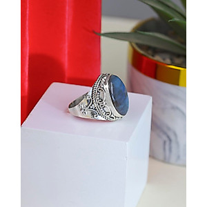 YoTreasure Labradorite Ring Solid 925 Sterling Silver Gemstone Designer Jewelry
