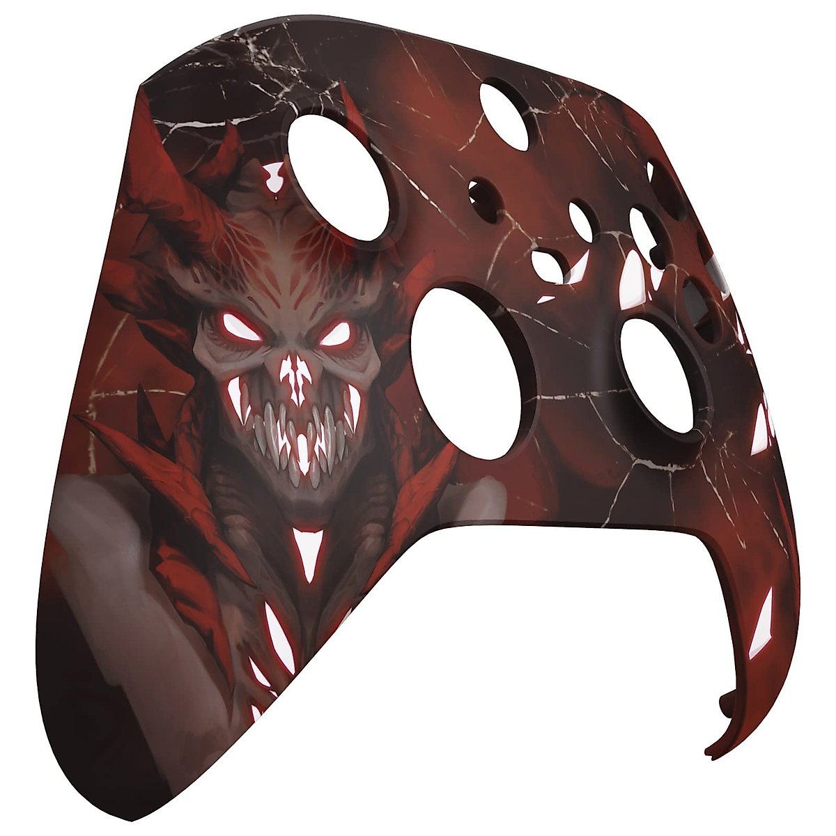 eXtremeRate Glow in Dark Shell for Xbox Series X & S Controller - Unleash Your Style - Scarlet Demon Custom Acessories Skin Front Housing Cover for Xbox Core Controller Wireless [Control NOT Included]
