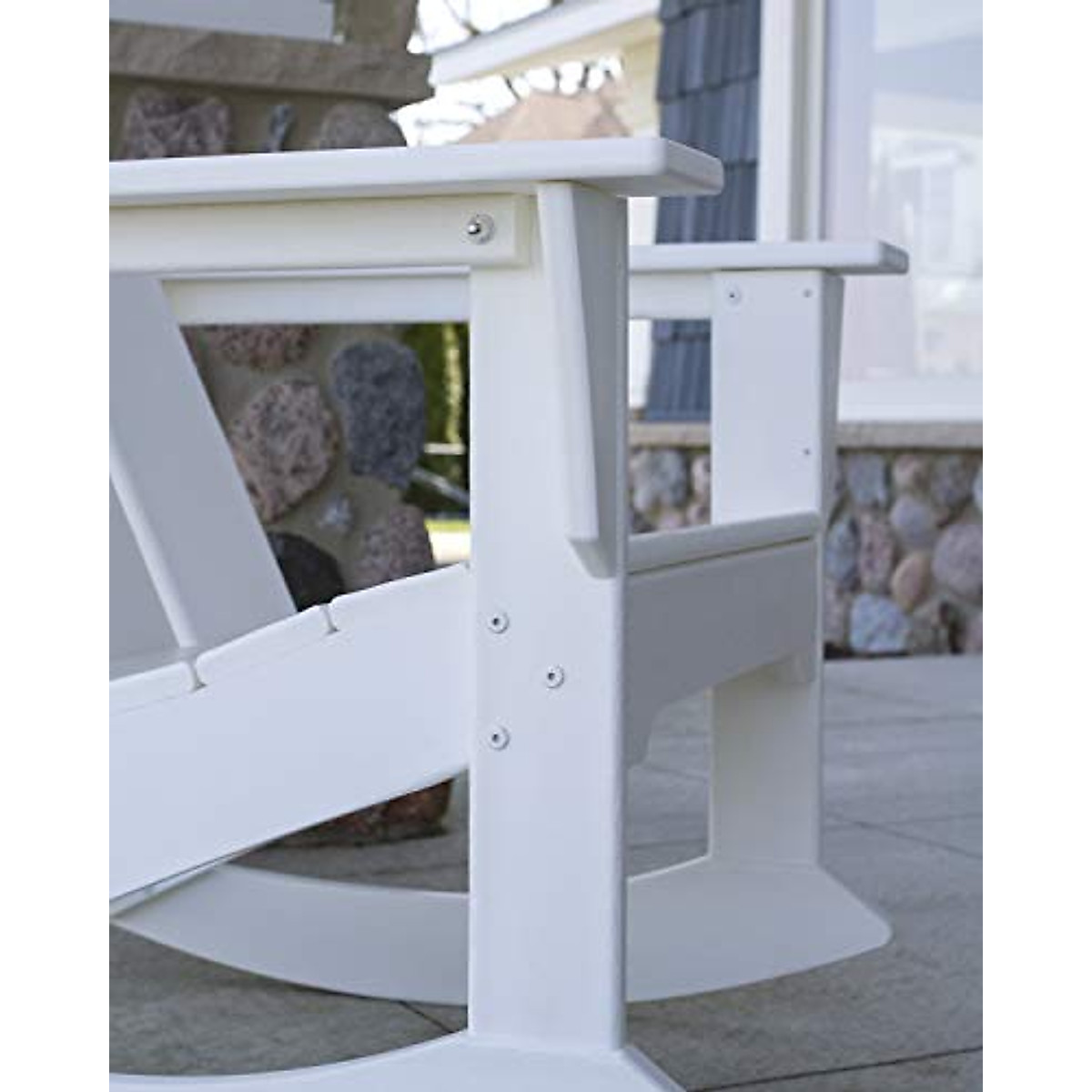 POLYWOOD MNR10BL Modern Adirondack Rocker, Black