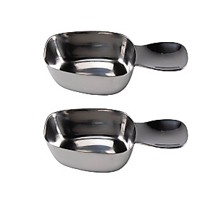 Honey Bear Kitchen 1/4 Cup 60 ml Leave-in Canister Scoops, Polished Stainless Steel (Set of 2)