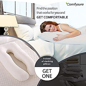 ComfySure Pregnancy Pillow 59" U Shaped Pillow for Pregnancy Hypoallergenic, Comfortable Maternity Body Pillow for Pregnant Women, Supports Back, Hips, Legs & Belly.