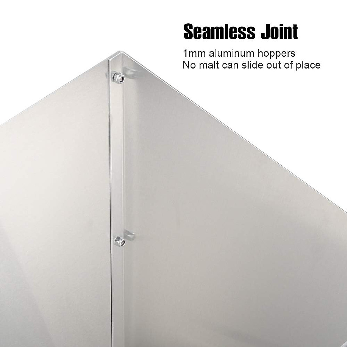 FERRODAY Malt Mill Malted Grain Mill 2 Roller Stainless Steel Malt Crusher Heavy Duty Malt Mill Homebrew Grain Crusher Adjustable Barley Grinder Low Speed Drill Available Manual Malt Mill Brew Mill