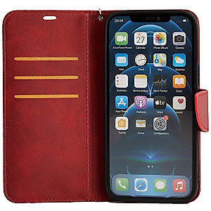 GLOW Co., Ltd. iPhone 12 Pro Max Notebook Type Case with Strap, Red, Tempered Glass & Stylus Pen 407-2-02