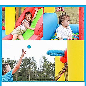 Children's Inflatable Castle Home Trampoline Children Playground Toys Basketball Slide Toy Outdoor Square Large Amusement Park Castle Toys