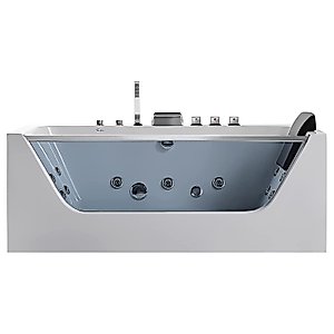 Empava Acrylic Whirlpool Bathtub Hydro-massage Soaking SPA Chromatherapy Jets Tub 59JT408