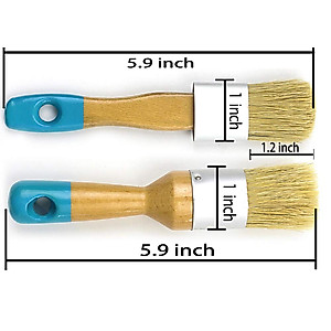 Chalk & Wax Paint Brush Set for Furniture,DIY Painting and Waxing Tool,Milk Paint,Stencils,Natural Bristles,by MAXMAN,Small Size