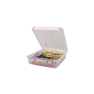 Plano PLA1313 Single Cubby Cube | Clear Storage Bin with Secure Latch, Clear with White Latch