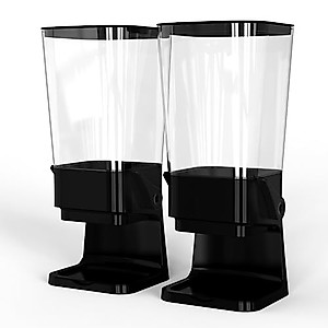 Retail Blade - Cereal & Dry Food Dispenser 2 Pack with Sponge – Elevate Freshness & Style! Perfect for Cereal, Pasta, Rice, Oatmeal, Snacks, and Dog Food. Sleek Design for Your Modern Kitchen. Black