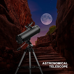 ESSLNB Astronomical Reflector Telescopes 114AZ Mount with Shutter Control and Steel Tripod 500mm Telescopes for Adults Astronomy Beginners with Phone Adapter 3X Barlow Lens and Moon Filter