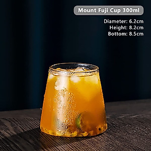 Mount Fuji Beer Glass 300 ml Transparent Mountain Shape Whiskey Cocktails Entertainment Dinnerware Glassware Heat-resistant Glass Wine Juice Coffee Drinking Glasses Creative Japanese Water Cup