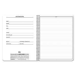 BookFactory Receipt Log Book/Business Purchase and Returns Tracking Journal - 100 Pages, 8.5" x 11", Wire-O (LOG-100-7CW-PP(Receipt-Log)-BX)