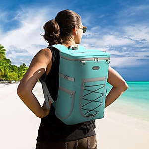 VKKZAAW Cooler Backpack,36Cans Backpack Cooler Insulated Leak Proof Waterproof Soft Sided Cooler Bag,Beach Camping Cooler,Light Weight Travel Cooler Lunch Backpack for Hiking Shopping