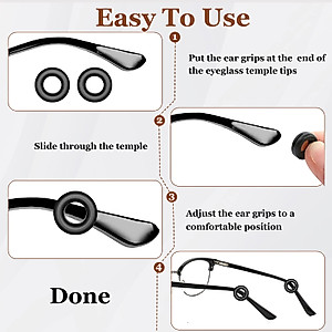 SMARTTOP 14 pairs Eyeglass Ear Grips Sleeve Holder-Eyeglasses Ear Hooks-Comfort Anti-Slip glasses ear grip-For Kids and Adults Sunglasses, Reading Glasses,Sport Eyewear(Black&Clear)