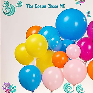 Hot Pink blue yellow orange balloons 160pcs For Moana theme Balloon Garland arch kit Summer Tropical for Baby Moana Birthday Decorations Luau hawaiian Aloha beach party