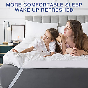 WhatsBedding 3 Inch Memory Foam Mattress Topper California King Size, Breathable Fluffy Shredded Memory Foam Filled Pillow Top, 4 Anchor Elastic Bands, 84x72x3 Inch