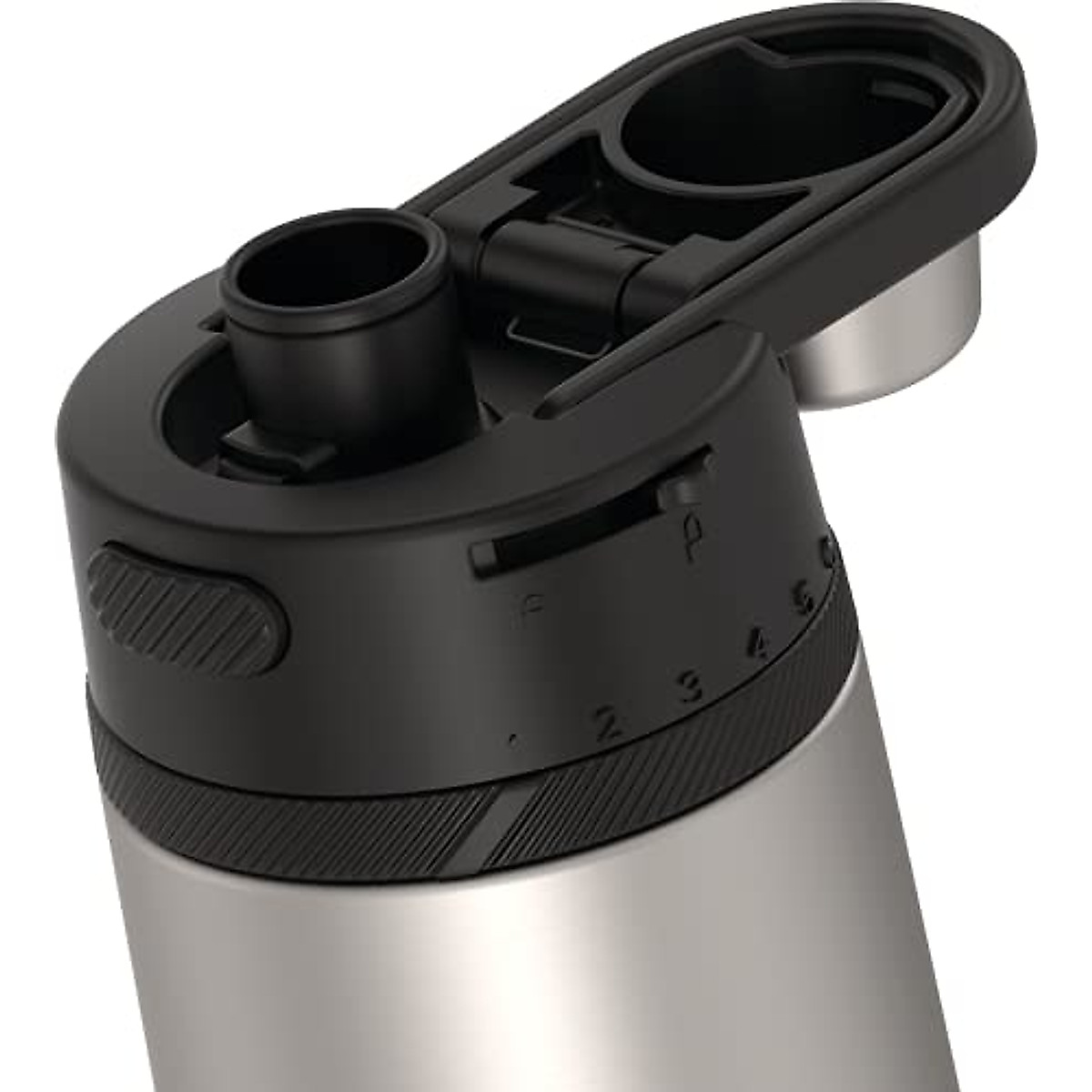 Guardian Collection by THERMOS Stainless Steel Hydration Bottle 18 Ounce, Matte Steel/Espresso Black