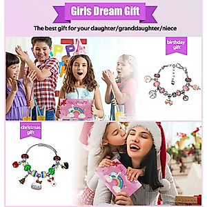 Charm Bracelet Making Kit, Gionlion 150 Pcs Jewelry Making Supplies Including European Beads Charm Pendants Snake Chains, Unicorn Gifts Set for Teen Girls Arts and Crafts for Kids Ages 5 6 7 8 9 10-12