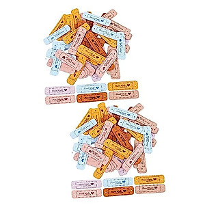 FAVOMOTO 120 Pcs Label Handmade Labels Tags for Clothes Decorative Buttons Upholstery Buttons Textured Leather Labels Handmade Leather Tags Handmade Labels for Knitting Bag Tags Clothing