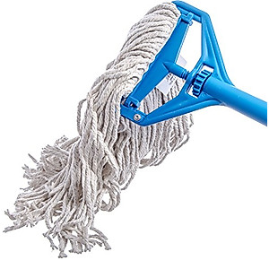 SPARTA Flo-Pac Mop Head Cut-End, Narrow Band with White Band for Organized Cleaning, Small, Tan, (Pack of 12)