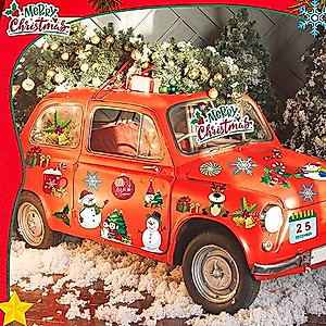 Kanayu 30 Christmas Theme Fridge Sticker Christmas Refrigerator Magnet Santa Claus Snowman Dwarf Snowflake Candy Fridge Magnet Stickers Decorations Xmas Magnet Stickers for Car Kitchen Garage