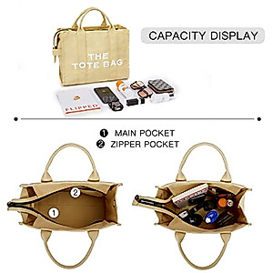 GLOD JORLEE Women's Tote Bag - Trendy Canvas Tote Crossbody Handag (Khaki)