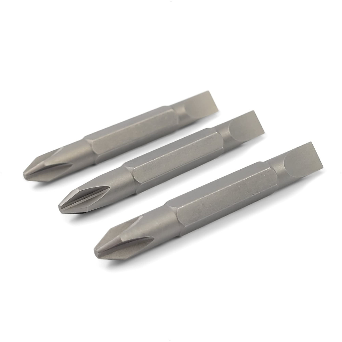 1/4 Hex Screwdriver Bit Set for Drill - Double Ended Driver for Phillips and Slotted Screw (3-Pack) (2 Inches (Short))