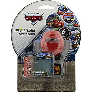 Projectables Pixar Cars LED Kids Night Light, Plug-In, Projector, Dusk-to-Dawn, Lightning McQueen, Mater, Holly, for Hallway, Bedroom, Nursery, Playroom, Gaming Room, 11740