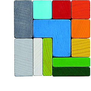 HABA Chromatix Wooden Blocks - 19 Piece Building Block Set - for Children Ages 3+