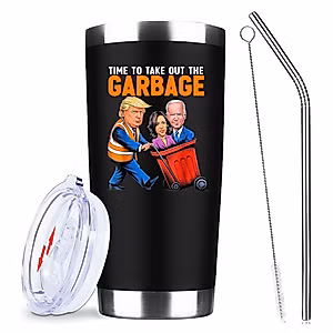 ATHAND Time to Take Out the Garbage,Trump Tumbler Cup Mug,Trump Merchandise Gifts,20 Oz Stainless Steel Vacuum Tumbler Travel Coffee Mugs (Black)