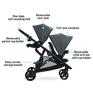 Graco Ready2Grow 2.0 Double Stroller Features Bench Seat and Standing Platform Options, Rafa