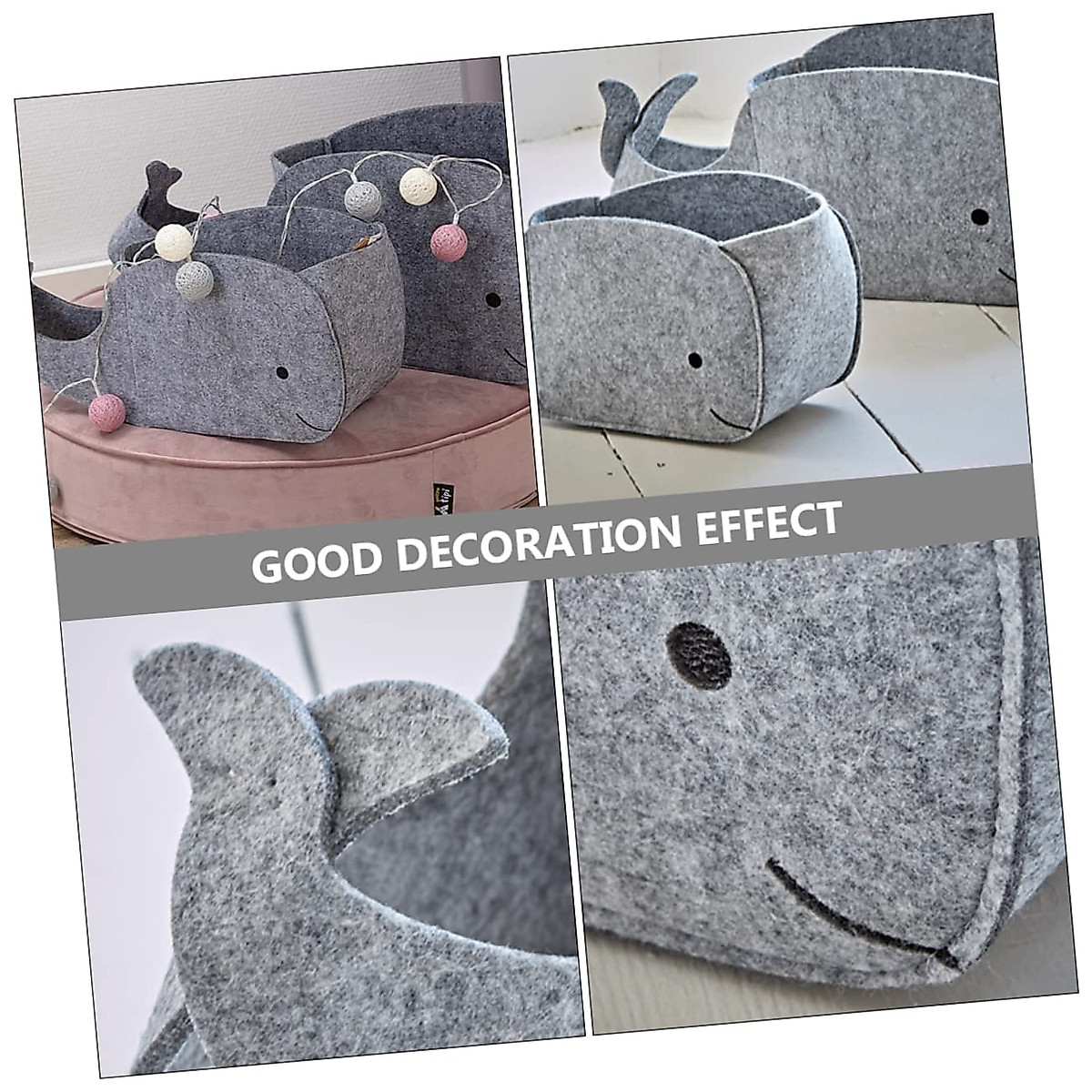 Totority Whale Basket 3 Pcs Toy Storage Box Animal Child Cartoon Felt Cloth Whale Storage Basket