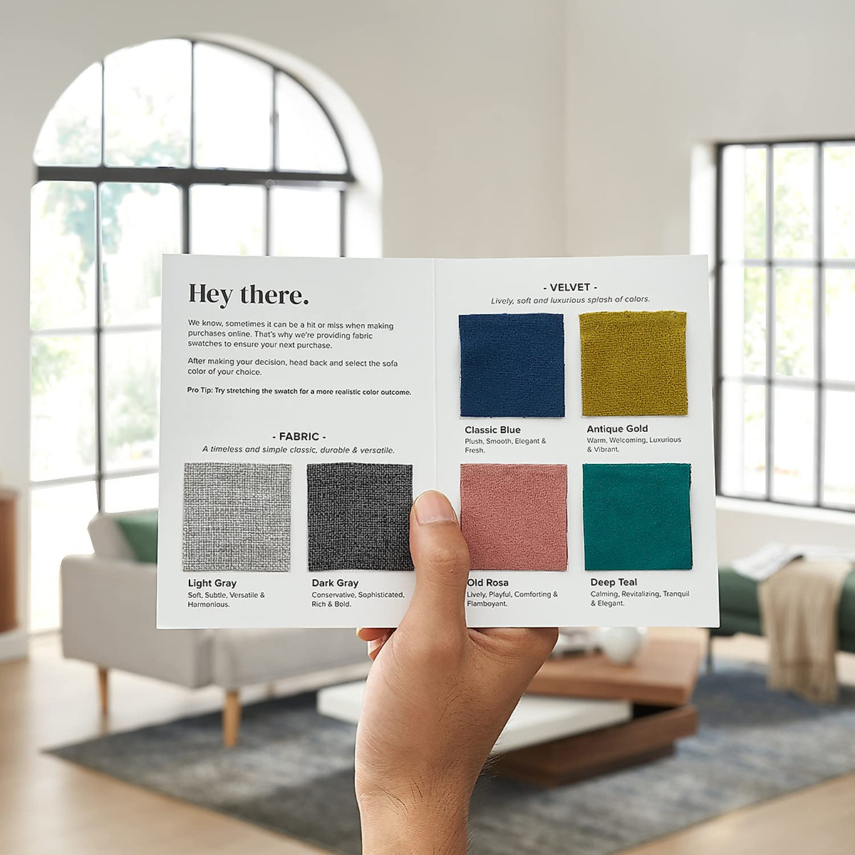 Mopio Chloe Futon Sofa Fabric Swatch Card