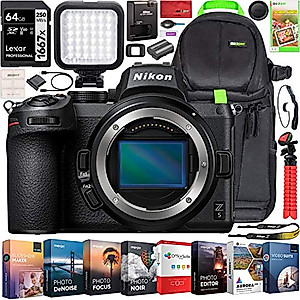 Nikon Z5 Mirrorless Camera Full Frame Body FX-Format 4K UHD Bundle with Deco Gear Photography Backpack + Photo Video LED Lighting + Lexar 64GB High Speed SD Card + Software Kit and Accessories
