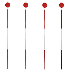 Driveway Markers for Snow Plowing 36-48inch, Metal Snow Stakes, Highly Visible Double-Sided Reflectors for Driveway Mailbox Parking Snow Markers (4 Packs)