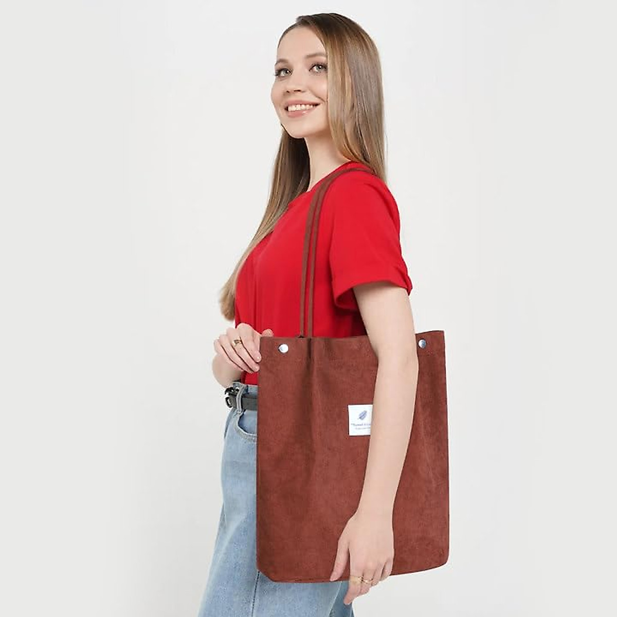 WantGor Large Corduroy Totes Bag Women's Casual Purses Work Handbags Big Capacity Shopping Bag