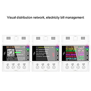 Smart Power Monitor, WiFi Energy Meter Sharing Management Rail Mounting Double Alarms APP Control AC85‑265V for Shopping Mall