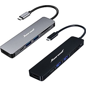 Hiearcool 7IN1 USB C Adapter, USB C Hub-(Grey and Black)