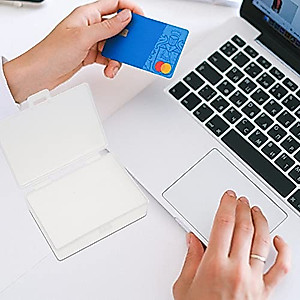 Operitacx 10Pcs Battery Storage Organizer Stackable Plastic Storage Bin Clear Storage Case Holder Container with Hinged Lid for Keeping Small Parts Coints Screws Business Cards Game Pieces Crafts