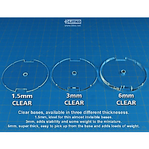 LITKO Notched Circular Tank Flight Stand Kit| Compatible with Star Wars: Legion | 100mm (1.5mm Clear Acrylic)