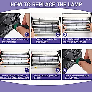 2 Pack Electric Bug Zapper, 20W 2800V Powerful Fly Insect Gnat Traps Fly Killers Catcher Repellent Mosquito UVA Light Electric Zapper for Indoor Home, 4 Extra Replacement Bulbs